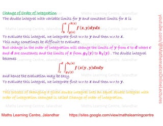 Advanced Mathematics_ Multiple Integrals _ Change of order of integration _Lecture 3.pdf