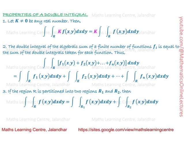 Advanced Mathematics_ Multiple Integrals _Double Integrals in Cartesian ...