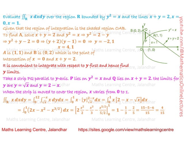 Advanced Mathematics_ Multiple Integrals _Double Integrals in Cartesian ...