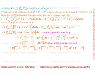 Advanced Mathematics_ Multiple Integrals _ Evaluation of triple integrals _Lecture 6.pdf