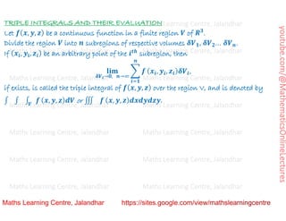Advanced Mathematics_ Multiple Integrals _ Evaluation of triple integrals _Lecture 6.pdf