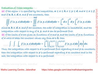 Advanced Mathematics_ Multiple Integrals _ Evaluation of triple integrals _Lecture 6.pdf