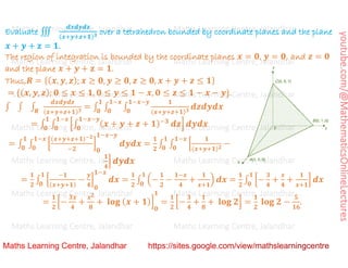 Advanced Mathematics_ Multiple Integrals _ Evaluation of triple integrals _Lecture 6.pdf