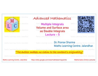 Advanced Mathematics_ Multiple Integrals _ Volume and surface area using double integral ...