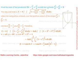 Advanced Mathematics_ Multiple Integrals _ Volume and surface area using double integral ...