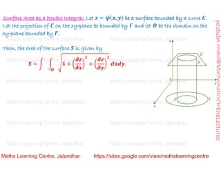 Advanced Mathematics_ Multiple Integrals _ Volume and surface area using double integral ...