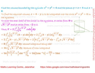 Advanced Mathematics_ Multiple Integrals _ Volume and surface area using double integral ...