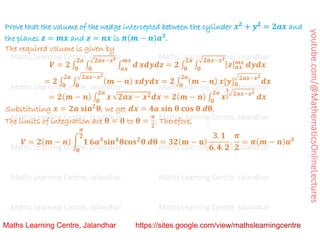 Advanced Mathematics_ Multiple Integrals _ Volume as triple integral _Lecture 8.pdf