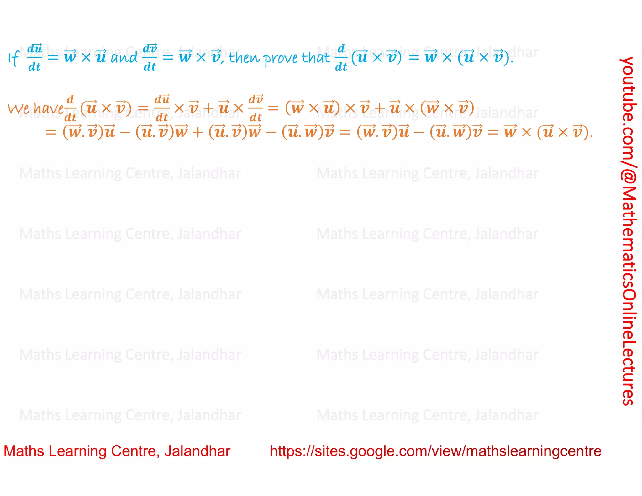 Advanced Mathematics Vector Calculusdifferential Calculuslecture 1pdf