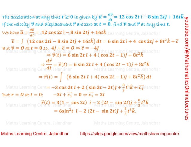 Advanced Mathematics Vector Calculusdifferential Calculuslecture 1pdf