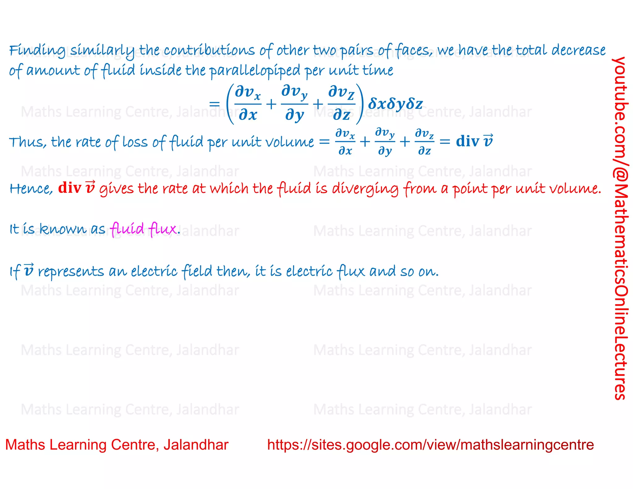 Advanced Mathematics Vector Calculus Divergence And Curl Lecture 3 Pdf