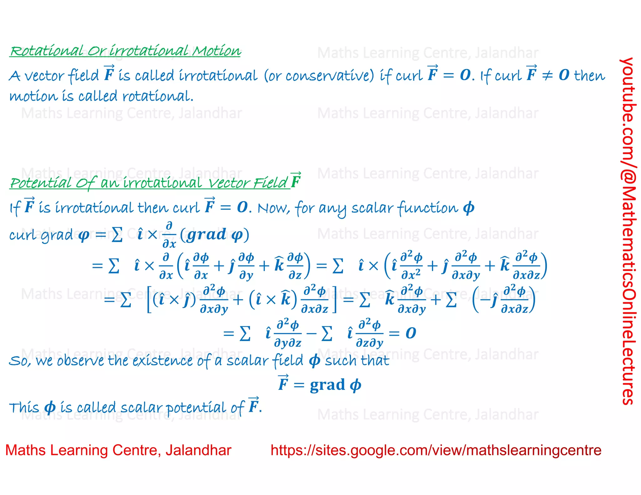 Advanced Mathematics Vector Calculus Divergence And Curllecture 3pdf