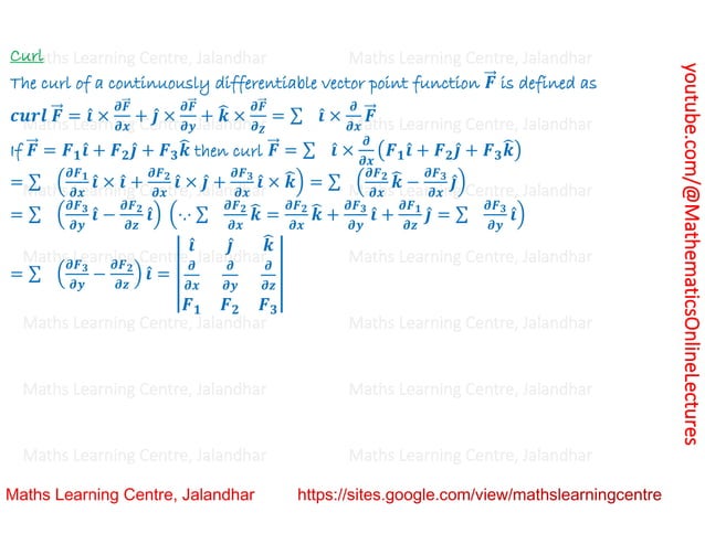 Advanced Mathematics Vector Calculus Divergence And Curllecture 3pdf