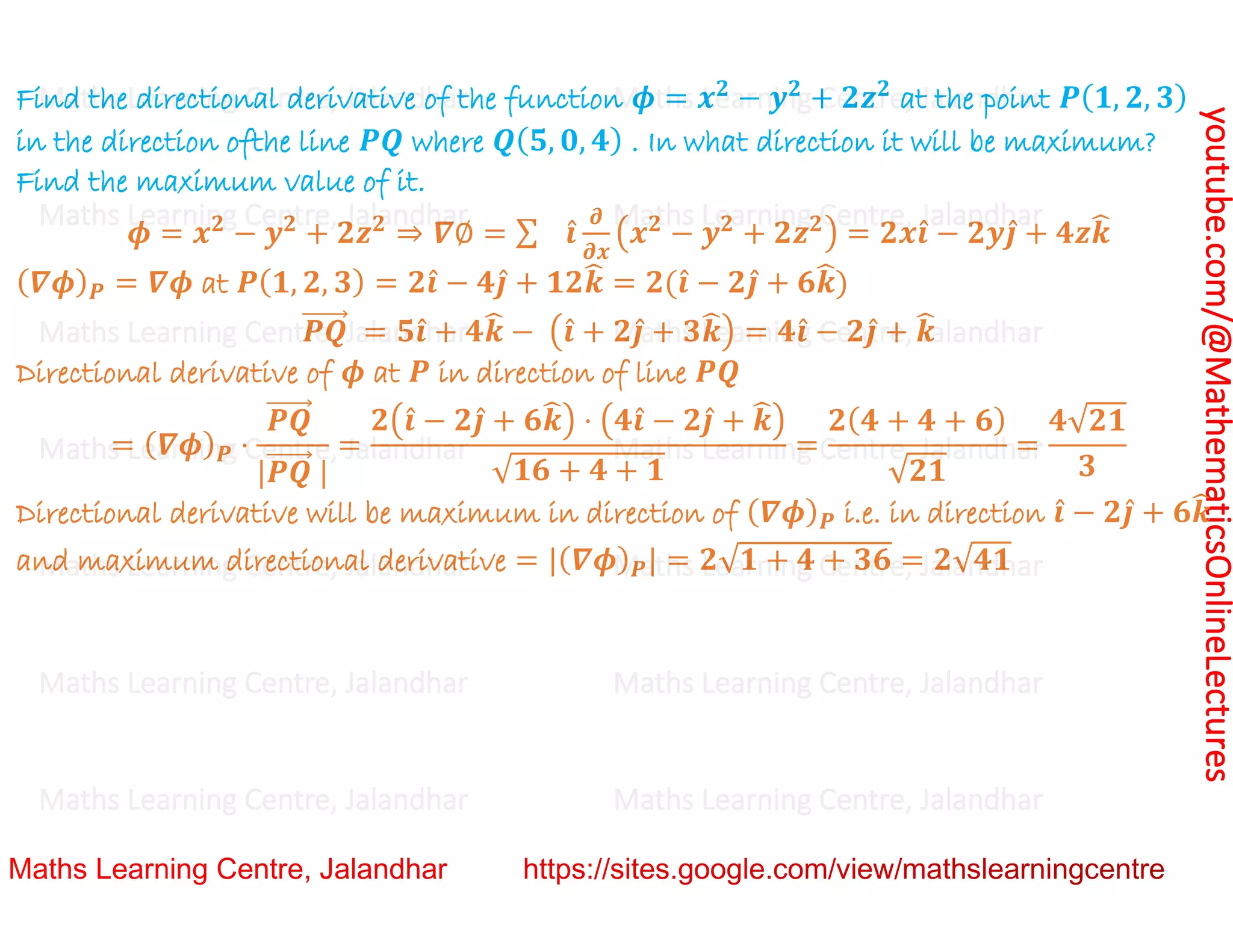 Advanced Mathematics Vector Calculus Gradient Lecture 2 Pdf