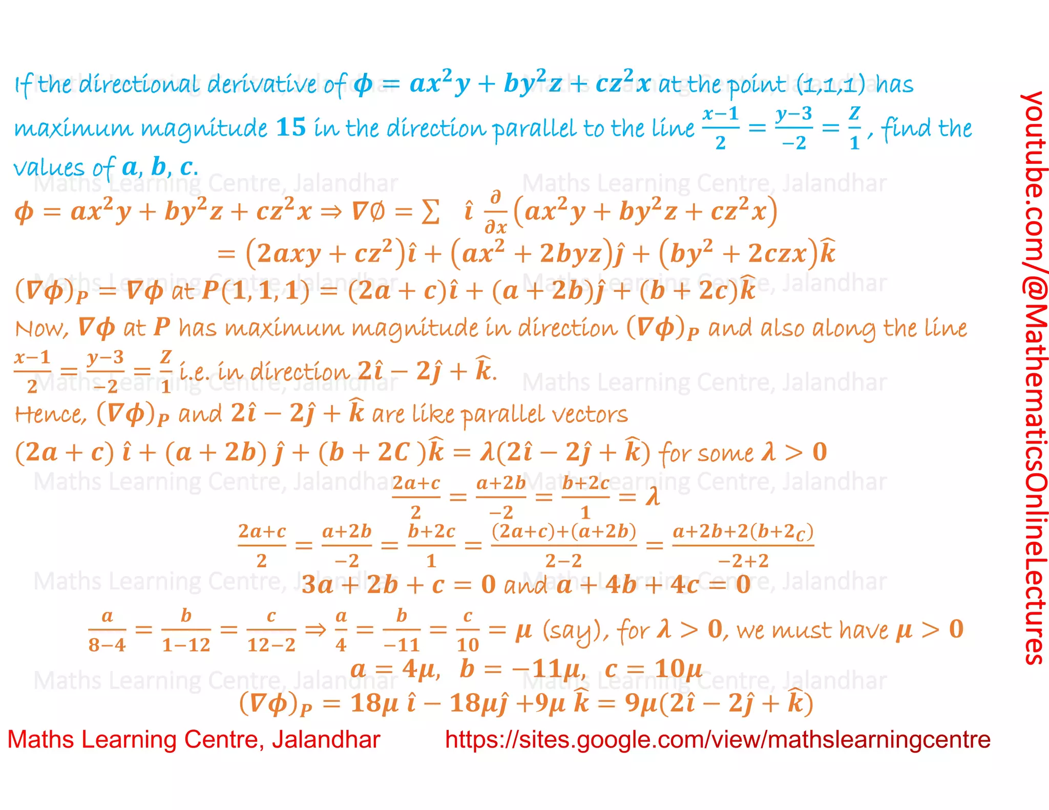 Advanced Mathematicsvector Calculusgradientlecture 2pdf