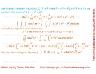 Advanced Mathematics_Vector Calculus_Integral calculus (Gauss Divergence theorem) Lecture 9.pdf ...