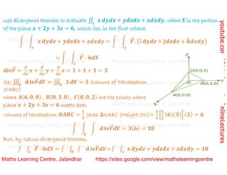 Advanced Mathematics_Vector Calculus_Integral calculus (Gauss Divergence theorem) Lecture 9.pdf ...