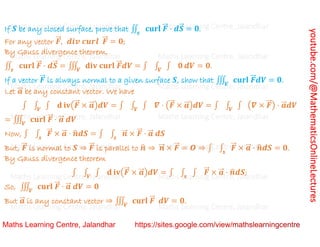 Advanced Mathematics_Vector Calculus_Integral calculus (Gauss Divergence theorem) Lecture 9.pdf ...