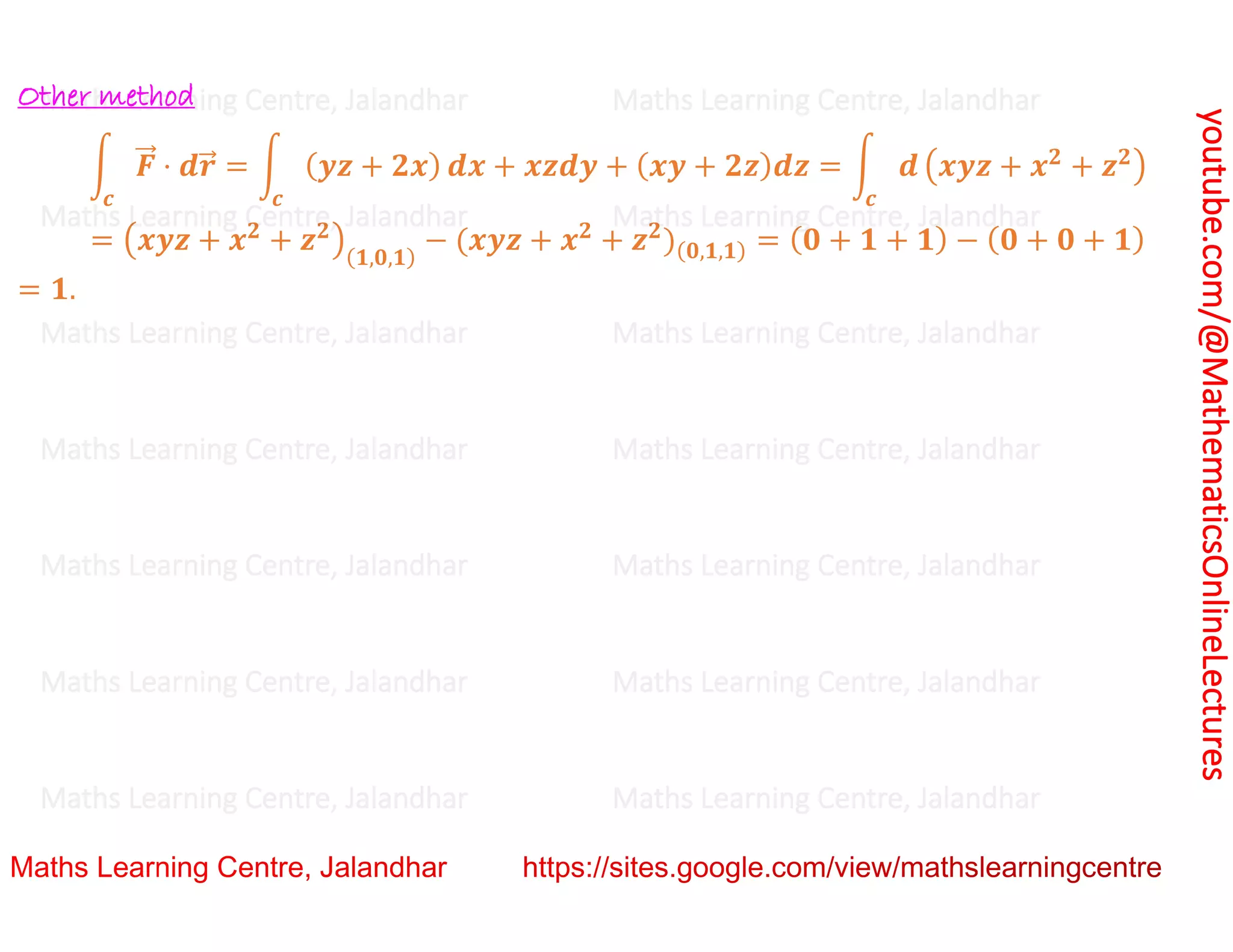 Advanced Mathematics_Vector Calculus_Integral calculus_line integral ...