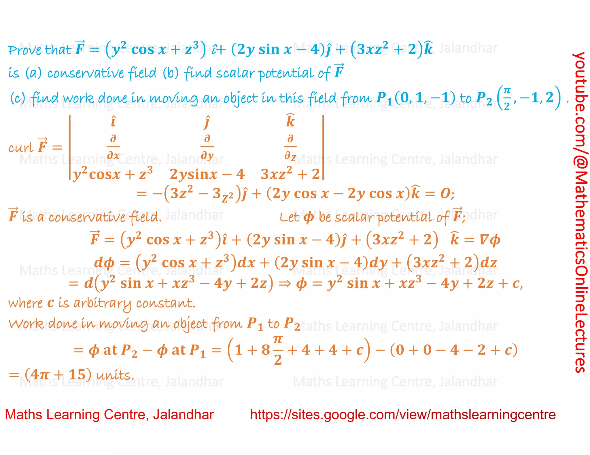 Advanced Mathematics_Vector Calculus_Integral calculus_line integral ...