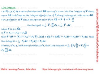 Advanced Mathematics_Vector Calculus_Integral calculus_line integral_Lecture 5.pdf | Physics ...