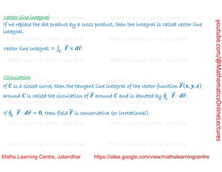 Advanced Mathematics_Vector Calculus_Integral calculus_line integral_Lecture 5.pdf | Physics ...