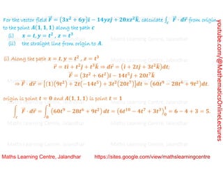 Advanced Mathematics_Vector Calculus_Integral calculus_line integral_Lecture 5.pdf | Physics ...
