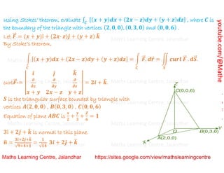 Advanced Mathematics_Vector Calculus_Integral calculus (Stoke's theorem) Lecture 8.pdf