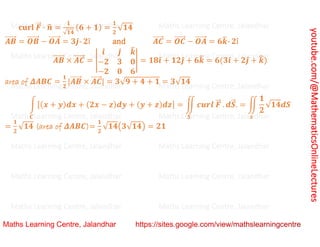 Advanced Mathematics_Vector Calculus_Integral calculus (Stoke's theorem ...