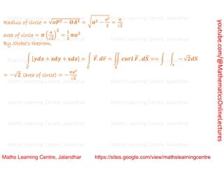 Advanced Mathematics_Vector Calculus_Integral calculus (Stoke's theorem) Lecture 8.pdf
