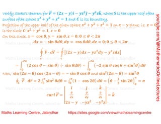 Advanced Mathematics_Vector Calculus_Integral calculus (Stoke's theorem) Lecture 8.pdf