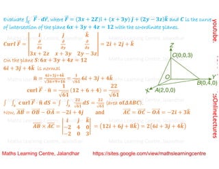 Advanced Mathematics_Vector Calculus_Integral calculus (Stoke's theorem) Lecture 8.pdf