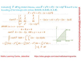 Advanced Mathematics_Vector Calculus_Integral calculus (Stoke's theorem) Lecture 8.pdf