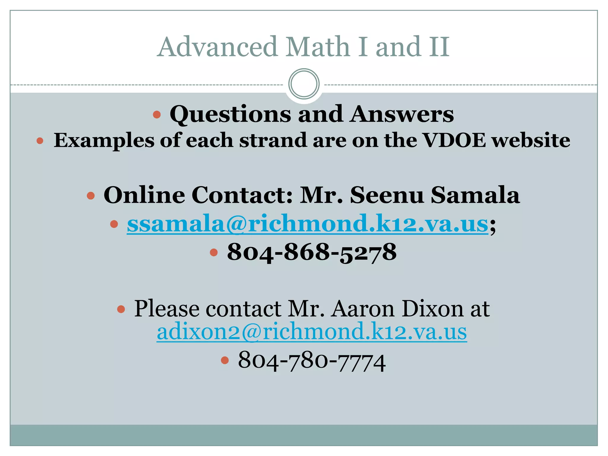 Advanced math i & ii 6-18-2013 | PPT