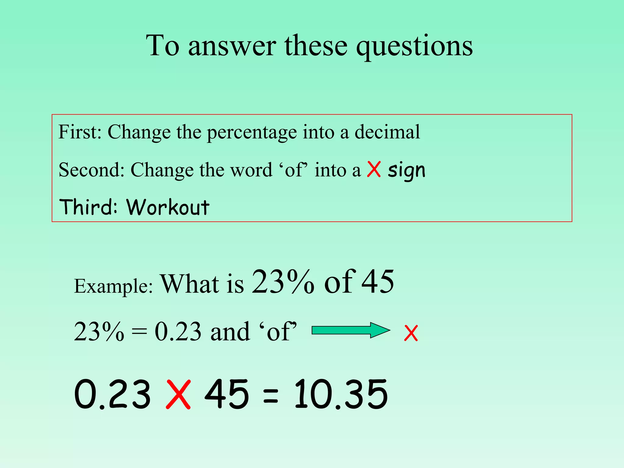 Advanced Math Percentages | PPT