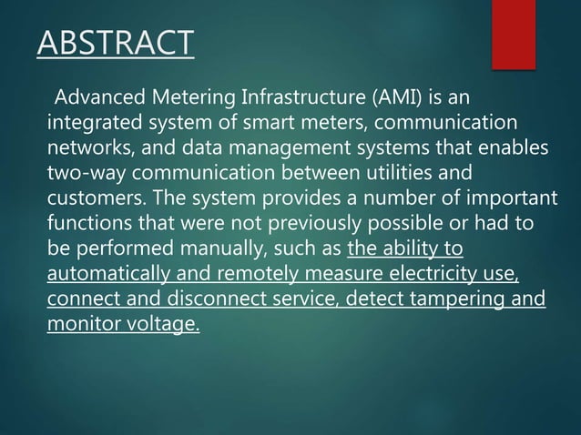 Advanced Metering Infrastructure | PPT