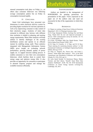 Advanced Metering Infrastructure Analytics A Case Study | PDF