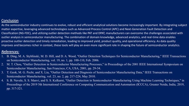 Advanced Methods For Outlier Detection And Analysis In Semiconductor