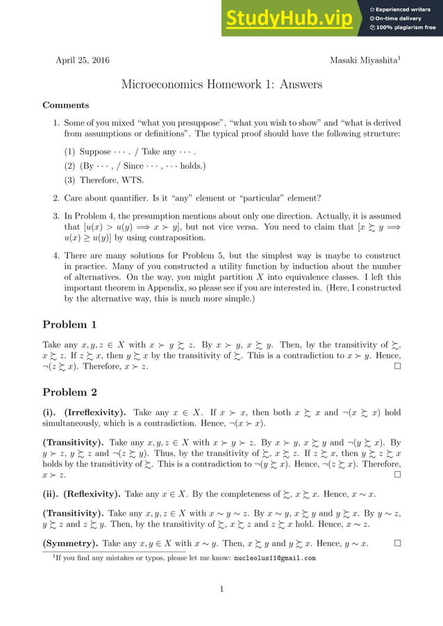 Advanced Microeconomics | PDF