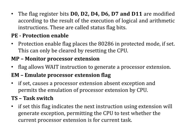 ADVANCED MICROPROCESSORS featuers, block diagram and register ...