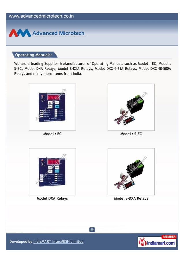 Advanced Microtech, Surat, Product Range Relays | PDF