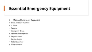 Advanced Maternal and Neonatal Emergency Skills in Midwifery | PPTX