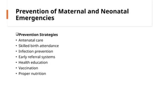 Advanced Maternal and Neonatal Emergency Skills in Midwifery | PPTX