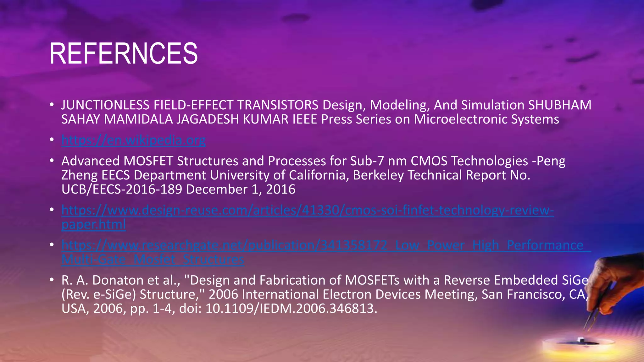 Advanced mosfet architectures | PPTX