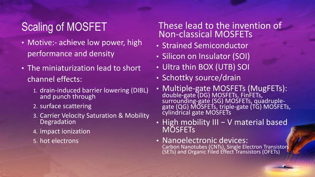 Advanced mosfet architectures | PPTX | Physics | Science