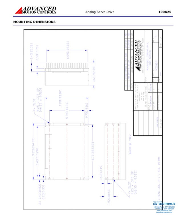 Advanced motion controls 100a25 | PDF