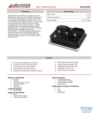 Advanced motion controls ab125a200 | PDF