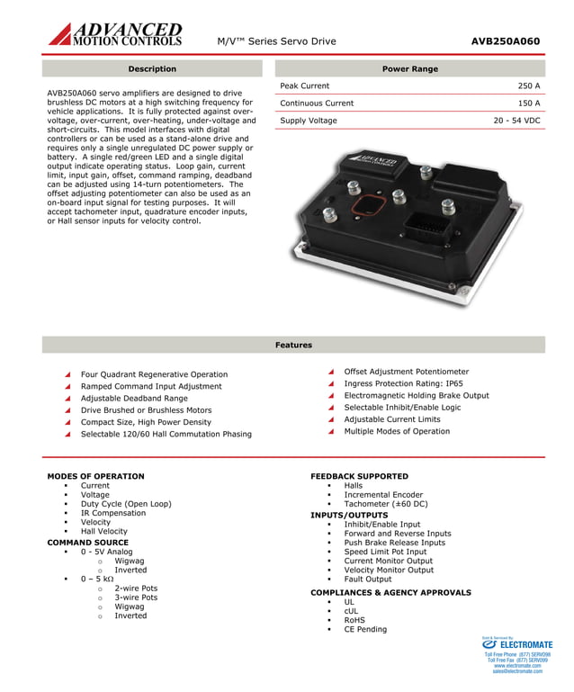 Advanced motion controls avb250a060 | PDF