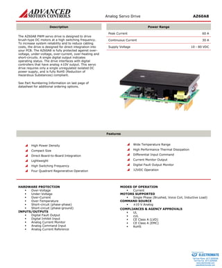 Advanced motion controls az60a8 | PDF