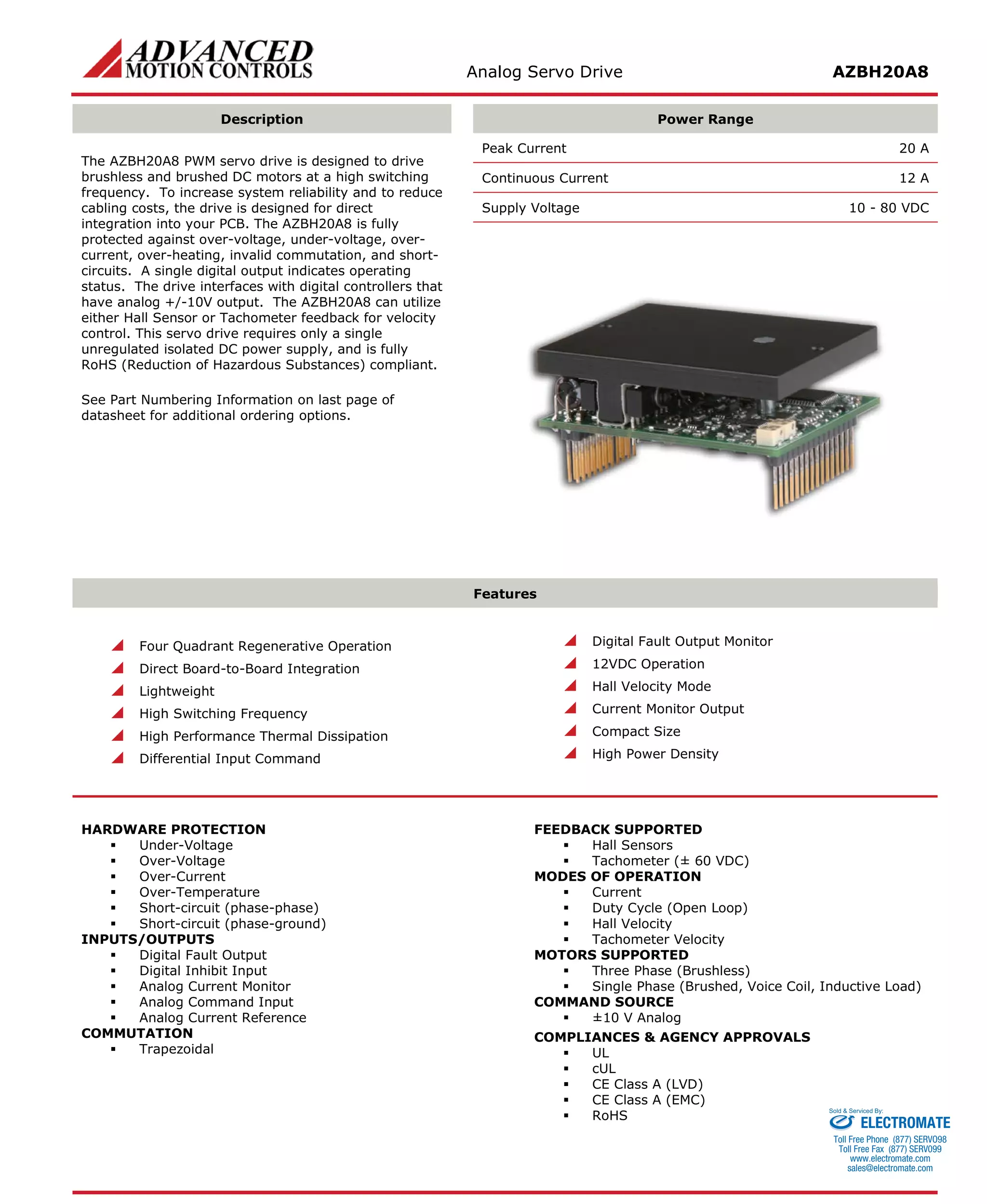 Advanced motion controls azbh20a8 | PDF
